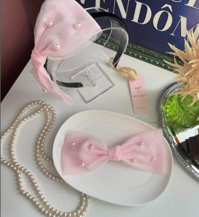 [Maman SSura] Sha Sha Pearls on big bow hairpin_4 Colors